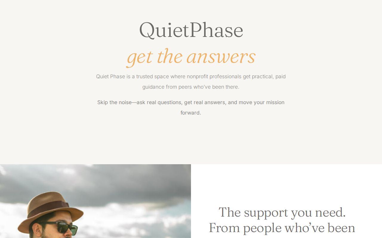 Quiet Phase | Peer-to-Peer Advice for Nonprofit Professionals